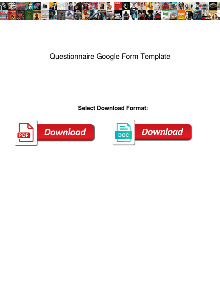 Fillable Online Questionnaire Google Form Template. Questionnaire ...
