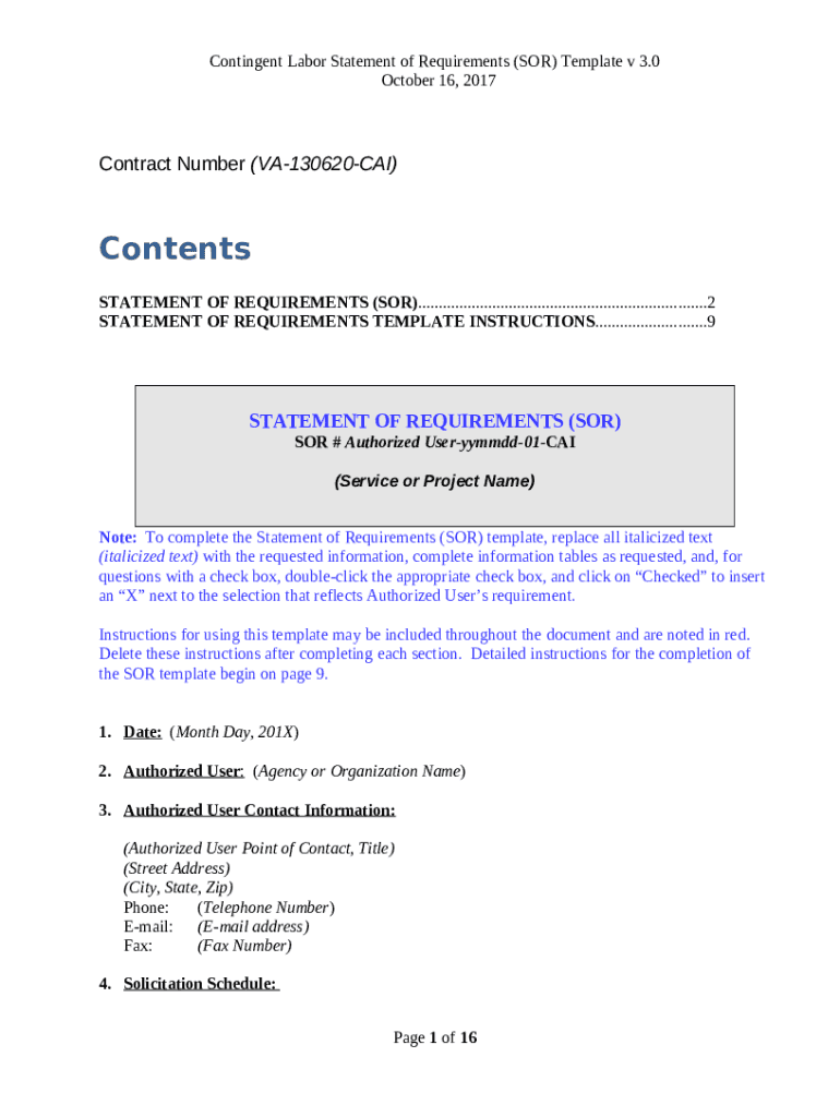 CAI Contingent Labor SOR Template. Statement of Requirements Doc ...