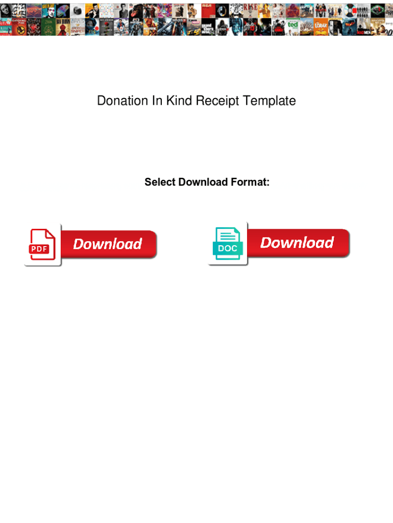 Fillable Online Donation In Kind Receipt Template. Donation In Kind ...