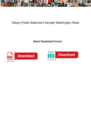 Fillable Online Notary Public Statement Sample Washington State. Notary ...