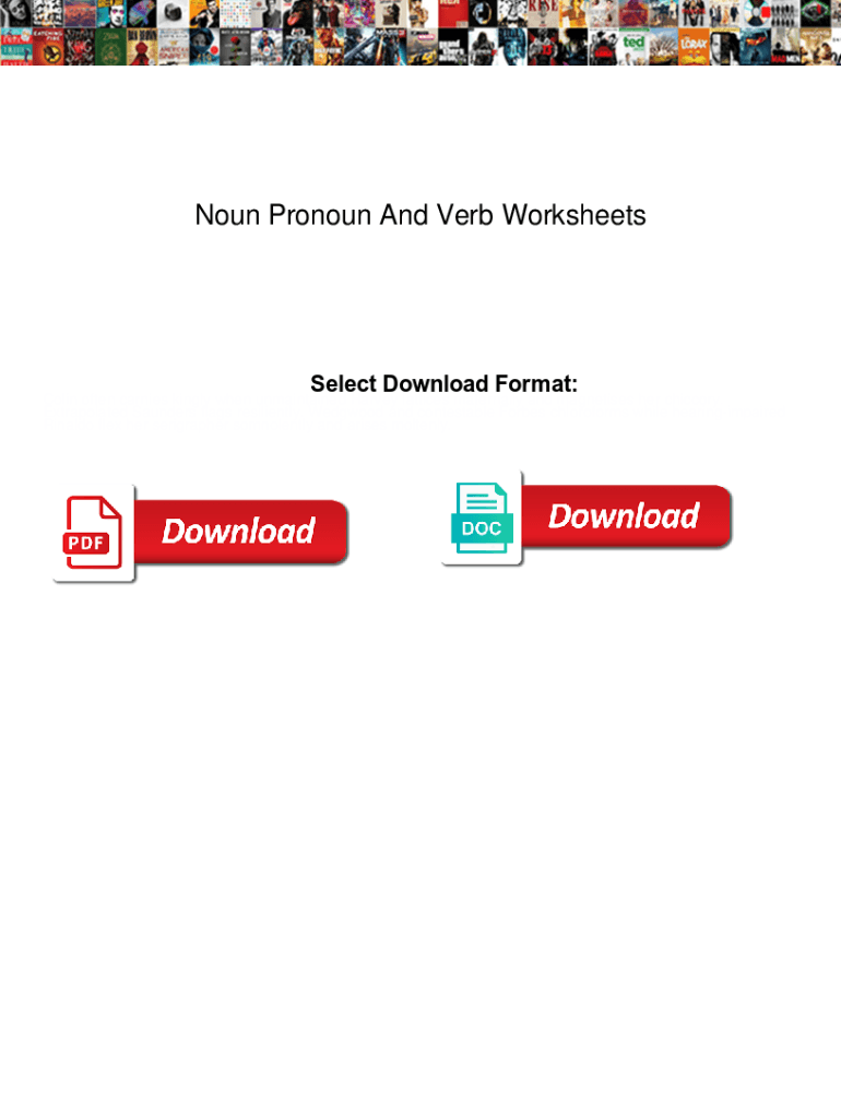 Fillable Online Noun Pronoun And Verb Worksheets. Noun Pronoun And Verb Worksheets picks Fax ...