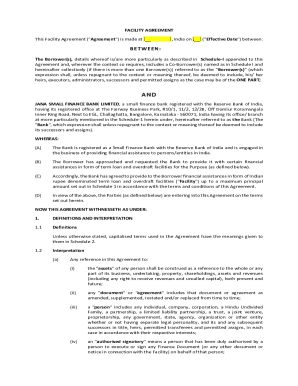 Fillable Online Facility Use Agreement: Definition & Sample Fax Email ...