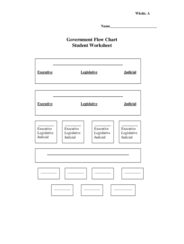 Fillable Online Government Flow Chart Student Worksheet - Michigan ...