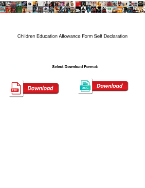 Fillable Online Children Education Allowance Form Self Declaration ...