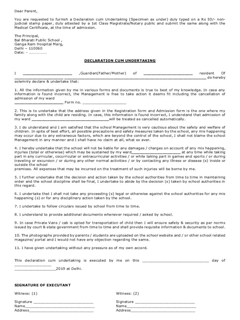 Fillable Online Declaration Undertaking Format - Fill and Sign ... Fillable Online Declaration Undertaking Format - Fill and Sign ...
