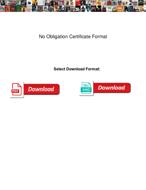 Fillable Online No Obligation Certificate Format. No Obligation ...