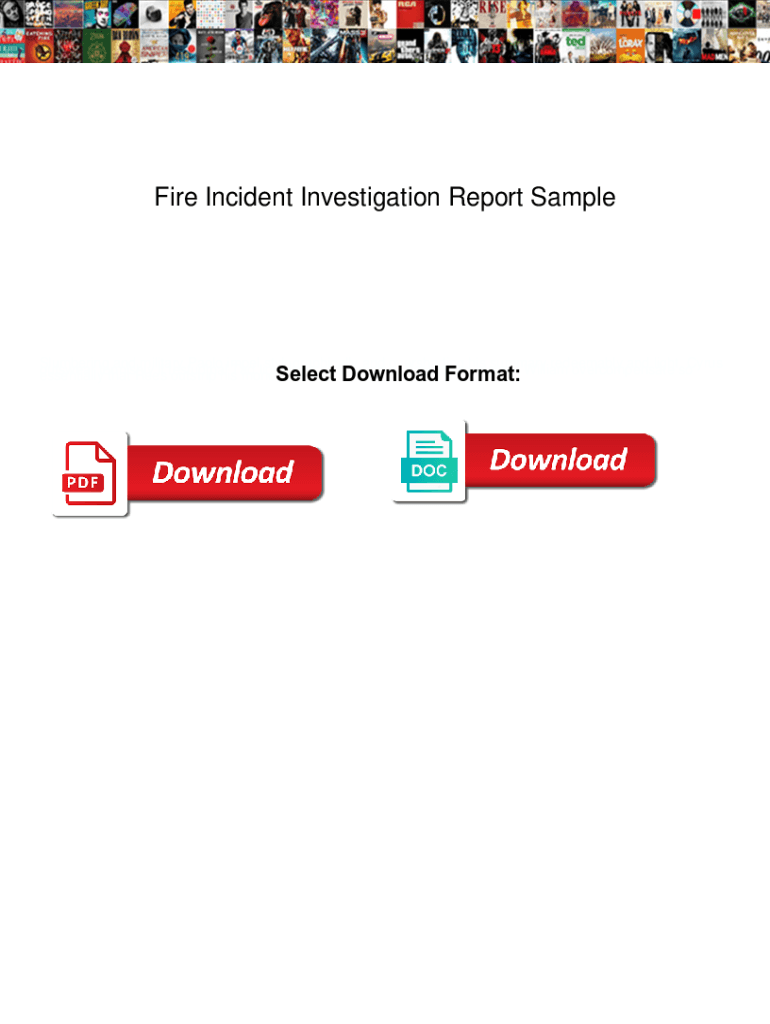 Fillable Online Fire Incident Investigation Report Sample. Fire ...