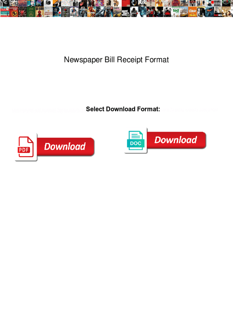 Newspaper Bill Receipt - Fill Online, Printable, Fillable, Blank ...