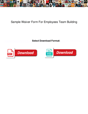 Fillable Online Sample Waiver Form For Employees Team Building. Sample ...