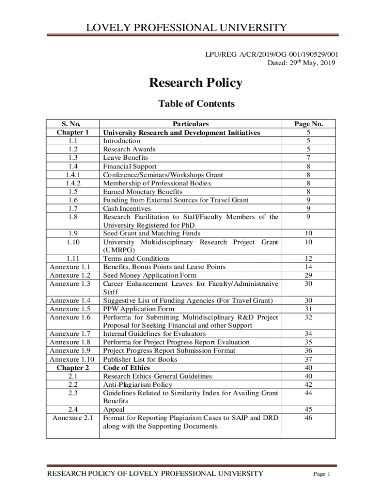 Fillable Online Research and Development - Lovely Professional ...