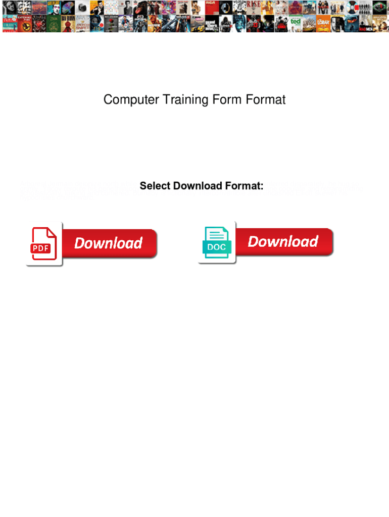 Fillable Online Computer Training Form Format. Computer Training Form ...