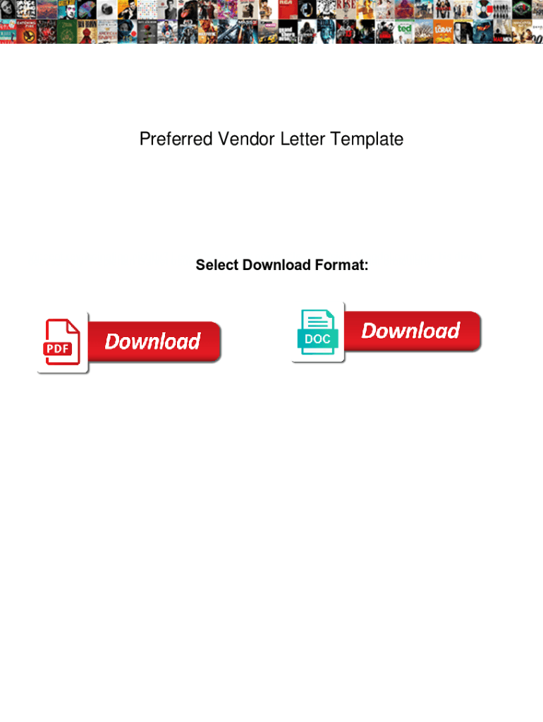Fillable Online Preferred Vendor Letter Template. Preferred Vendor ...