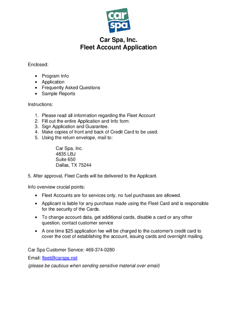 Fillable Online FleetAccount Application Form.xlsx Fax Email Print ...