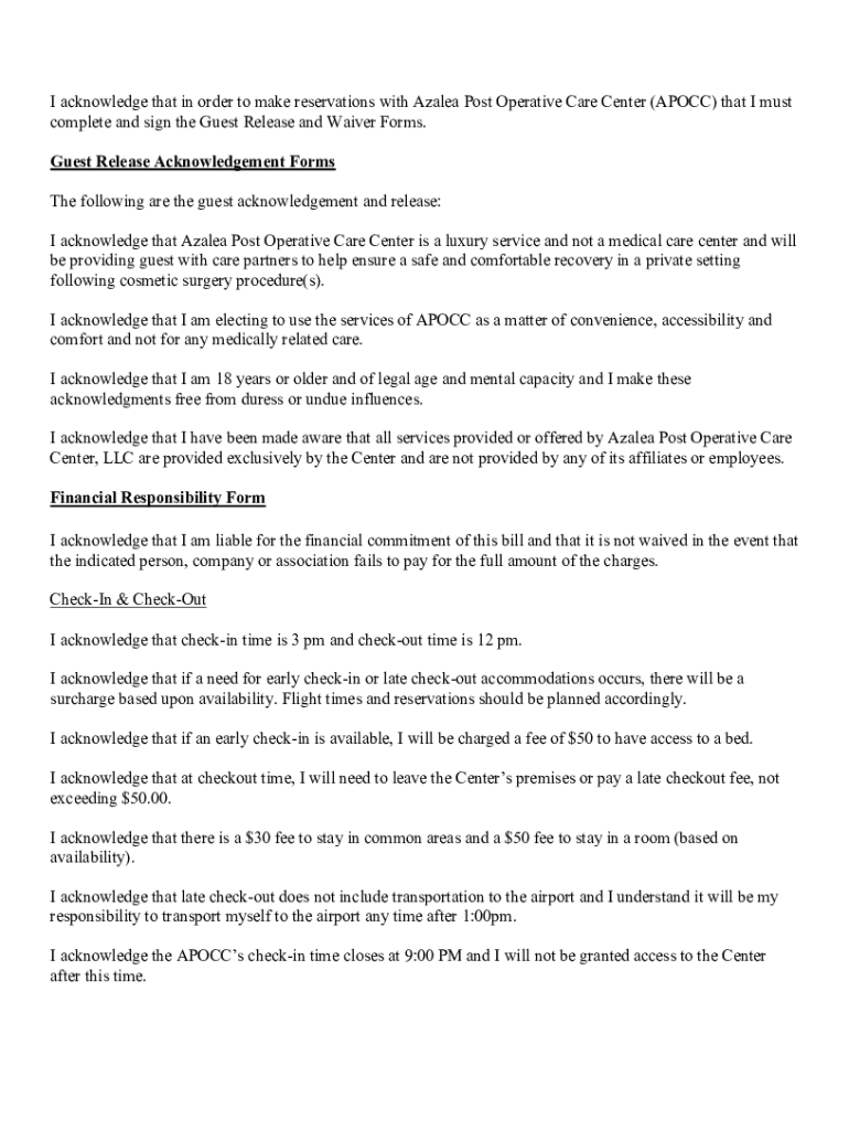 Fillable Online Acknowledgement of Liability Waiver & Release.docx Fax ...