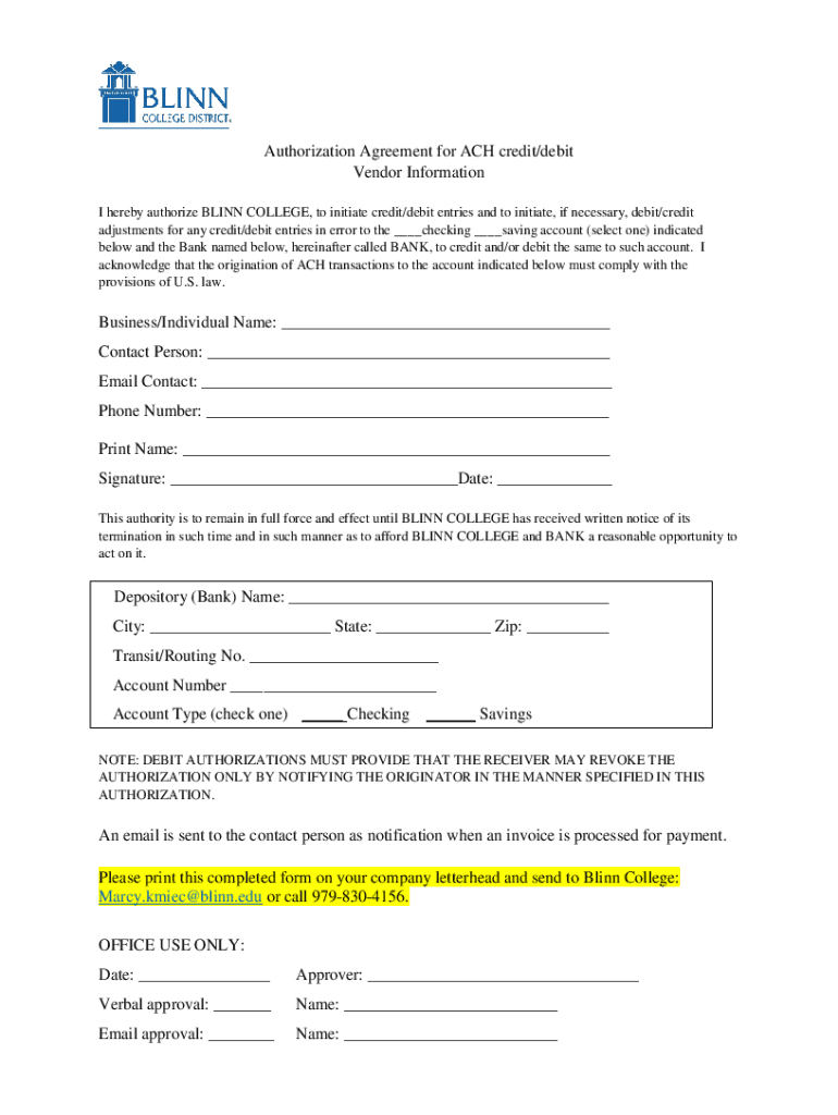 Fillable Online Sample Direct Deposit Ach Credit Authorization Form Fax Email Print - pdfFiller