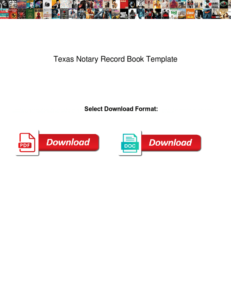 Fillable Online Texas Notary Record Book Template. Texas Notary Record ...