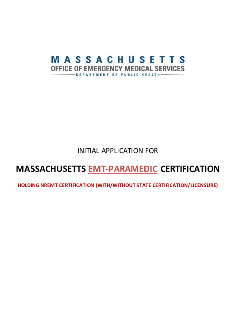 Fillable Online Application for EMT Paramedic Holding NREMT ...
