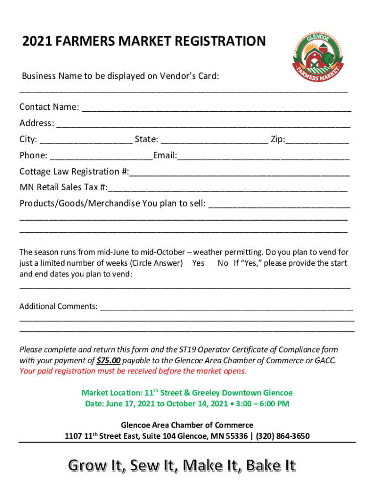 Fillable Online standard application packet - New Baltimore Farmers ...