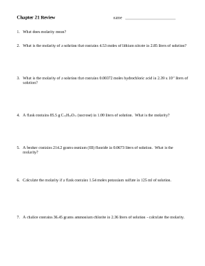 Solutions Worksheet 2 Molarity And Dilution Problems ... Doc Template ...
