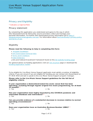 Fillable Online Live Music Venue Support Application Form ...