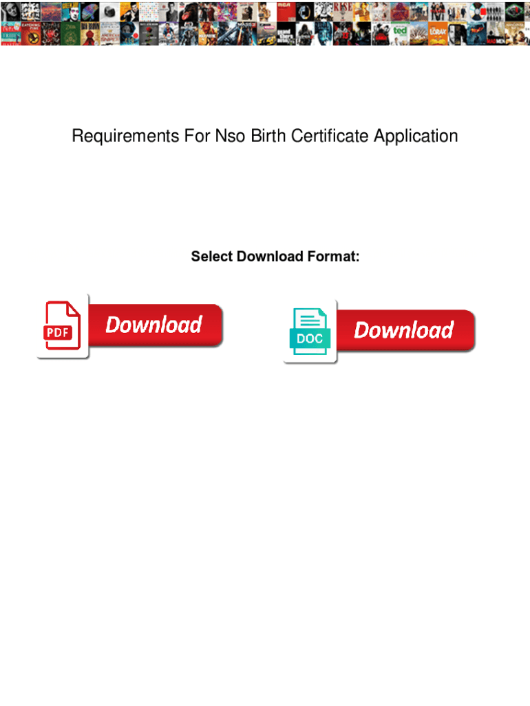 Fillable Online Requirements For Nso Birth Certificate Application ...