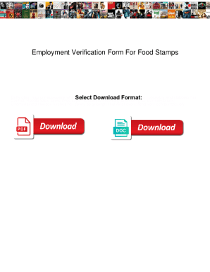 Fillable Online Employment Verification Form For Food Stamps. Employment Verification Form For ...