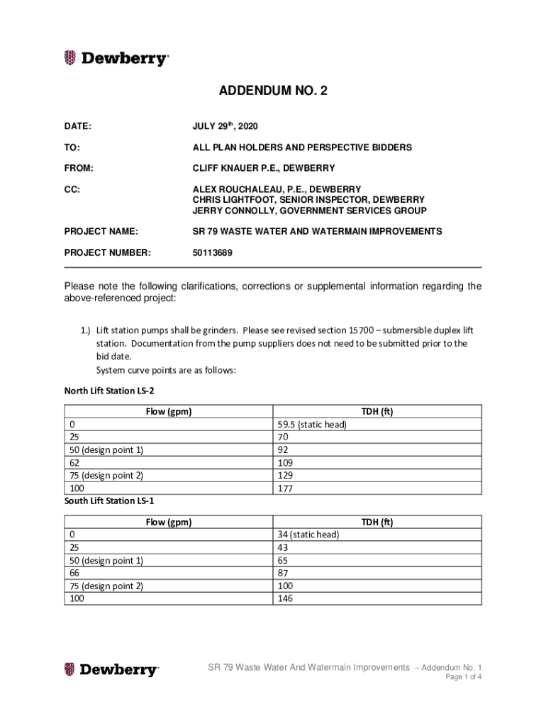 Fillable Online Addendum #1 - Washington County, Florida Fax Email Print - pdfFiller
