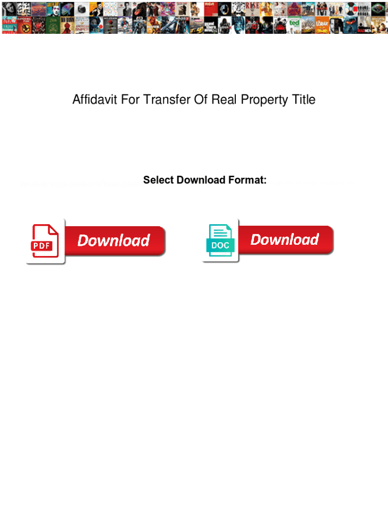 Fillable Online Affidavit For Transfer Of Real Property Title ...