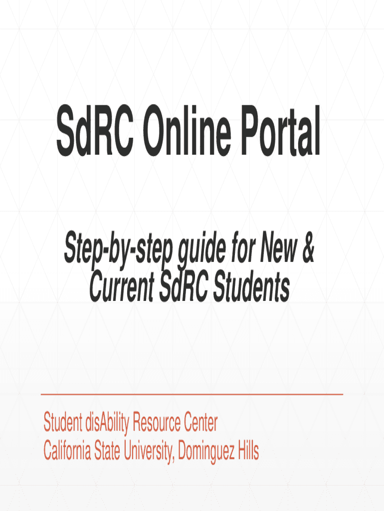Fillable Online SdRC Online Portal - California State University ...