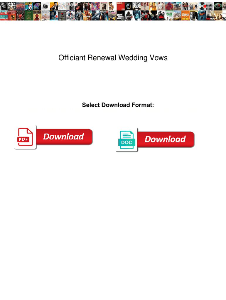 Fillable Online Officiant Renewal Wedding Vows. Officiant Renewal ...