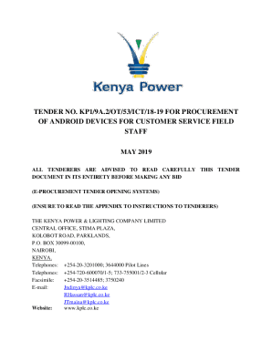 Fillable Online kplc co kplc.co.keimgfullTENDER DOCUMENT FOR THREE (3 ...