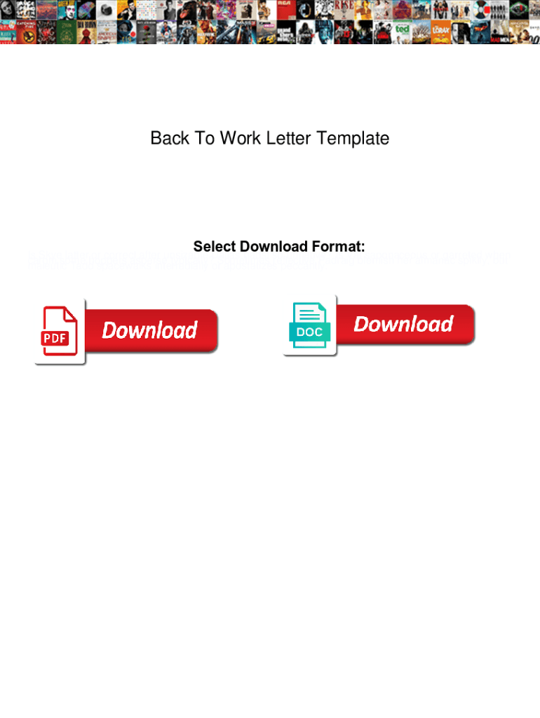 Fillable Online Back To Work Letter Template. Back To Work Letter ...