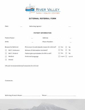 Fillable Online External Referral Form 2 Fax Email Print - pdfFiller