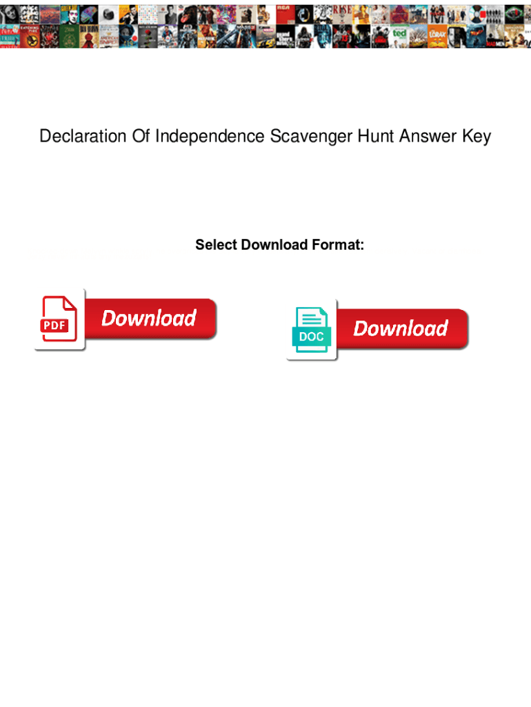 Declaration Of Independence Scavenger Hunt - Fill Online, Printable ...