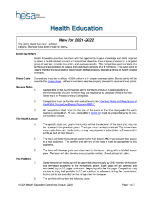 Fillable Online National Health Education Standards - SHERHealthy ...