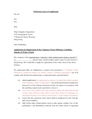 Fillable Online Application for Registration in the Voluntary Water ...