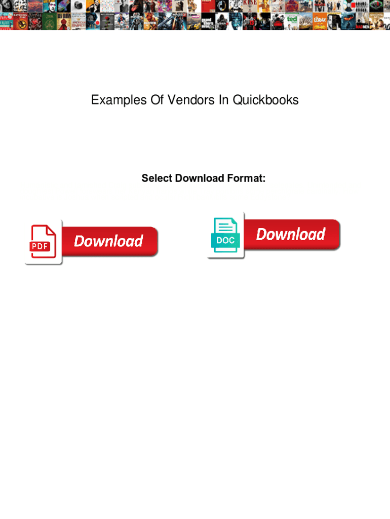 Fillable Online Examples Of Vendors In Quickbooks. Examples Of Vendors ...