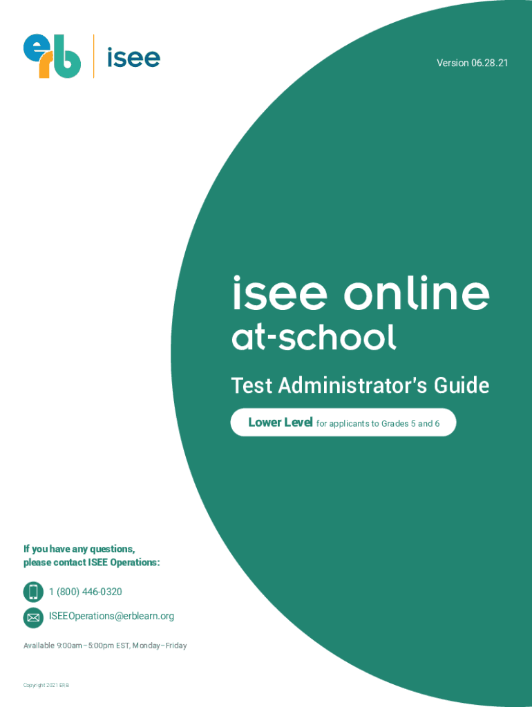 Fillable Online ISEE ISEE Operations Office Durham, NC 27701 QUICK ...