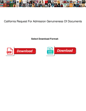 Fillable Online California Request For Admission Genuineness Of ...