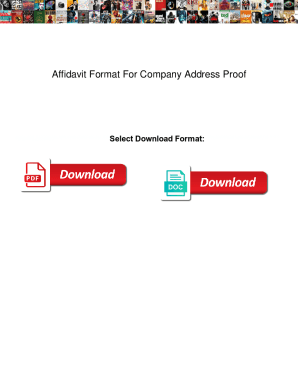 Fillable Online Affidavit Format For Company Address Proof. Affidavit ...