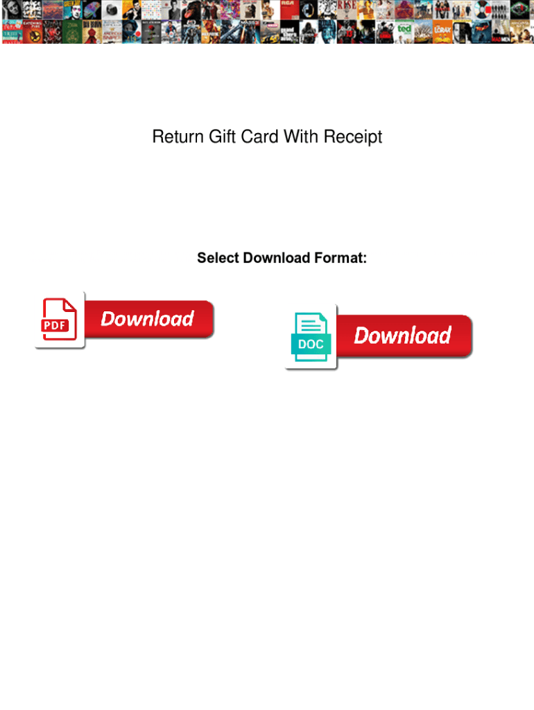 Fillable Online Return Gift Card With Receipt. Return Gift Card With ...