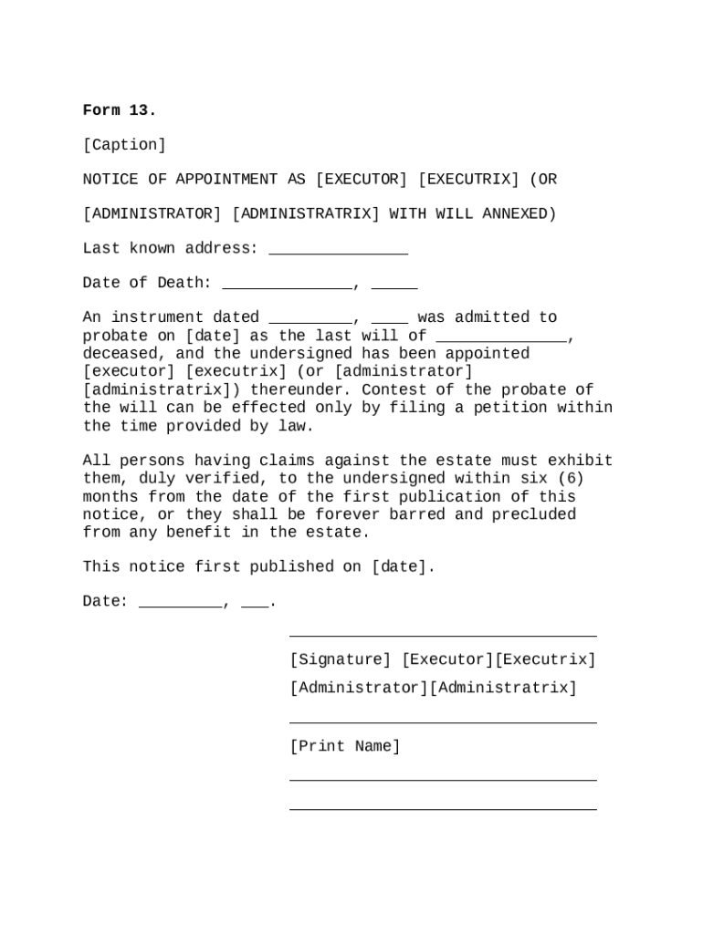 appointment administrator Doc TemplatepdfFiller Doc Template | pdfFiller