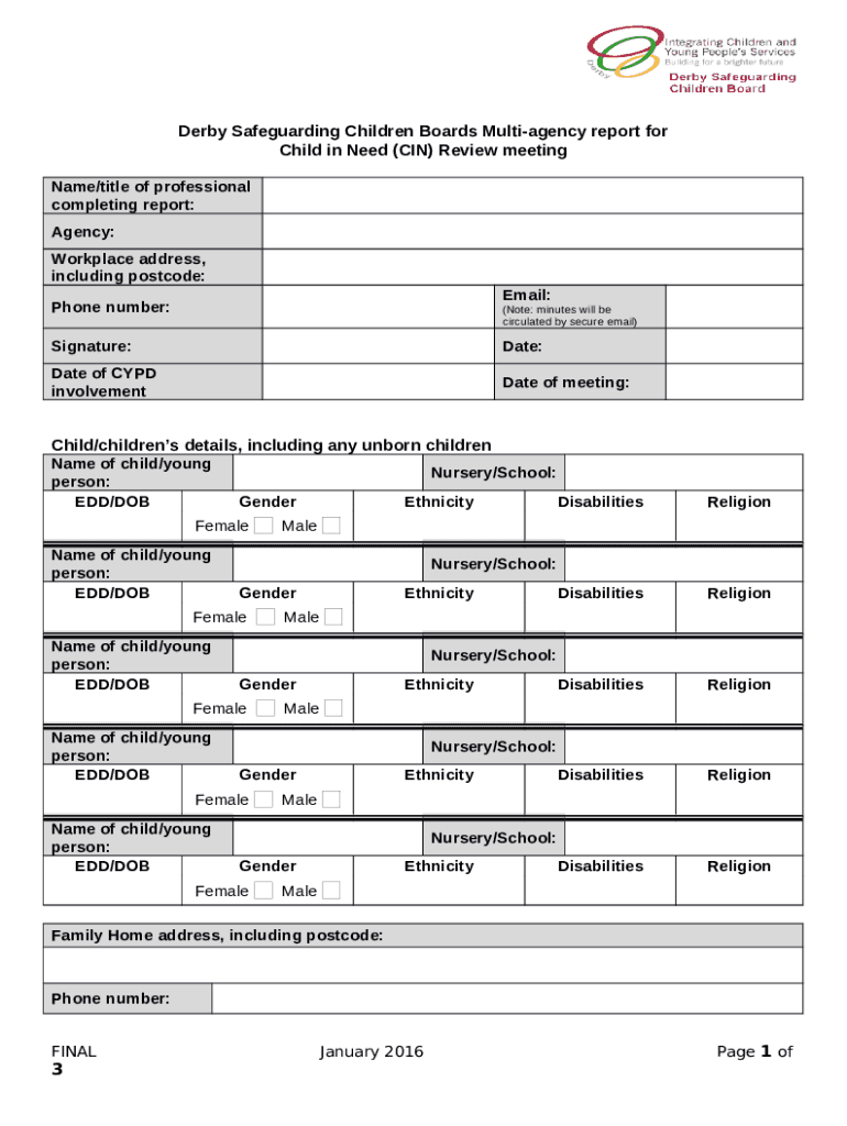 Report concerns about a child or request support ... Doc Template ...