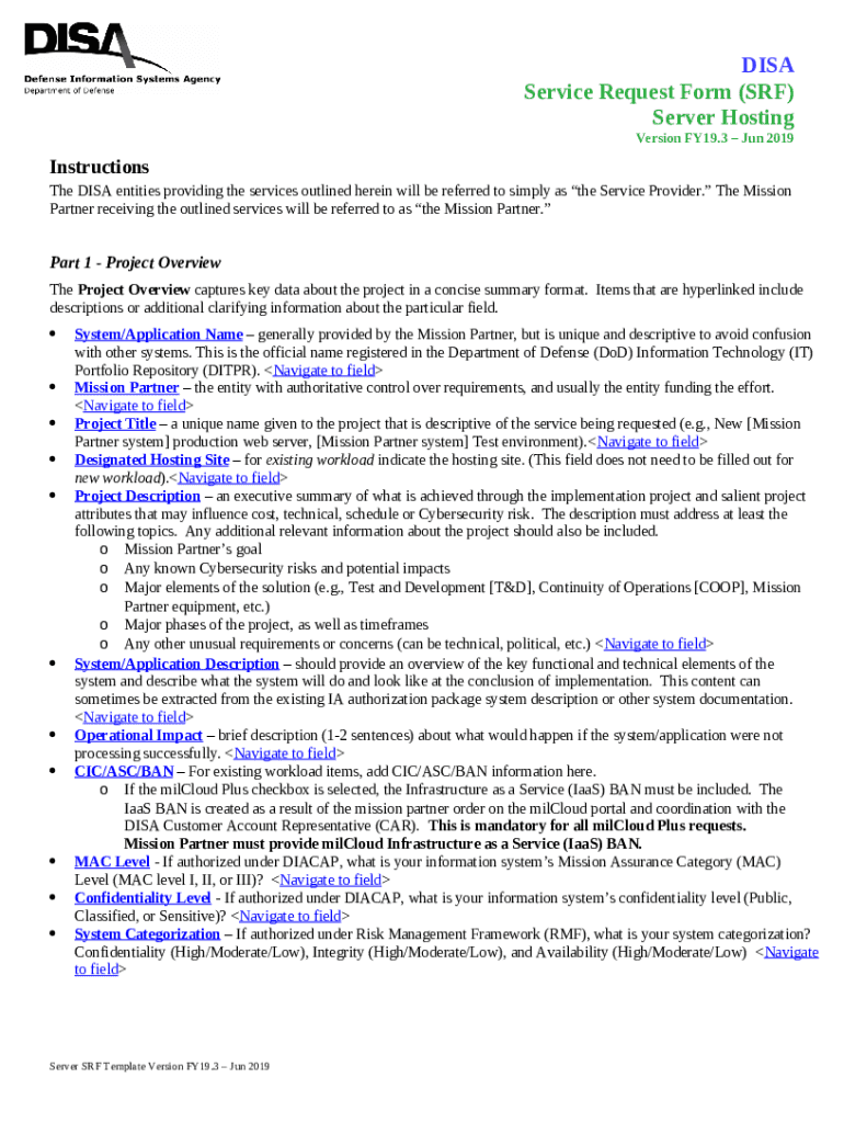 Server SRF Doc Template | pdfFiller