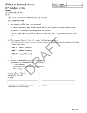 Fillable Online PDF Form 45 - Affidavit of Personal Service of Protection Order Fax Email Print ...