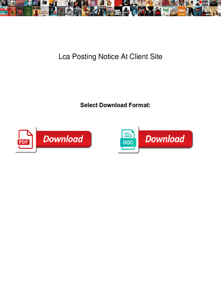 Fillable Online Lca Posting Notice At Client Site. Lca Posting Notice ...
