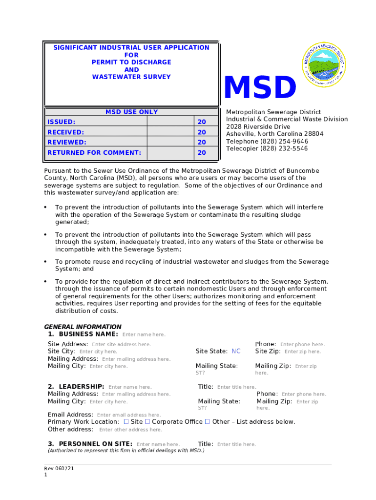 INDUSTRIAL-COMMERCIAL USER APPLICATION Doc Template | pdfFiller