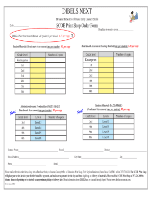 Fillable Online dibels dynamic indicators of basic early literacy ...