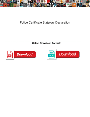 Fillable Online Police Certificate Statutory Declaration. Police ...