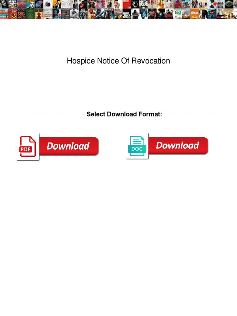 Fillable Online Hospice Notice Of Revocation. Hospice Notice Of ...